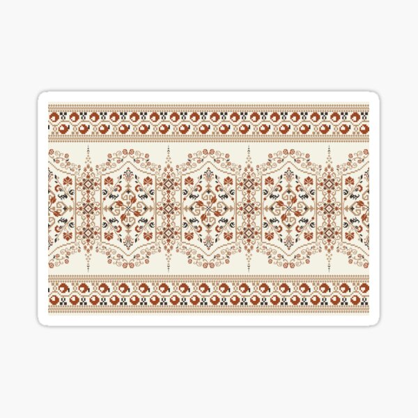 "Floral Cross Stitch Embroidery." Sticker for Sale by 0878387987 ...