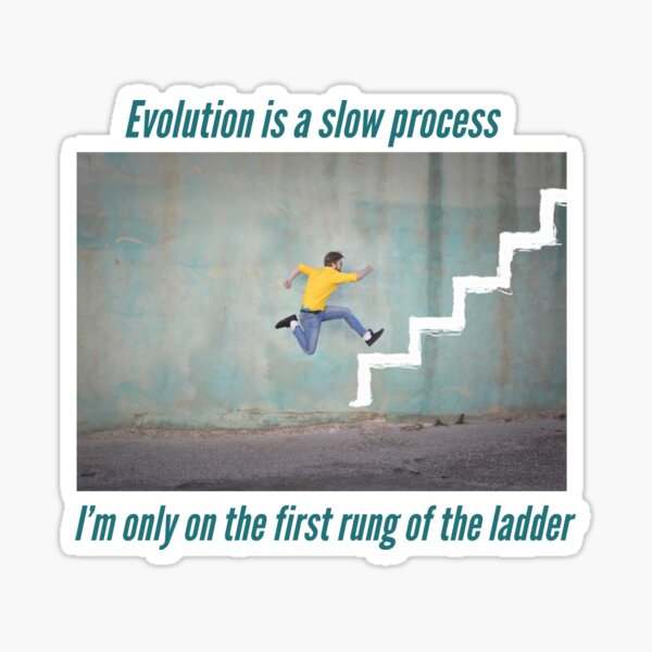 "Evolution is a slow process" Sticker for Sale by TechLaughs | Redbubble