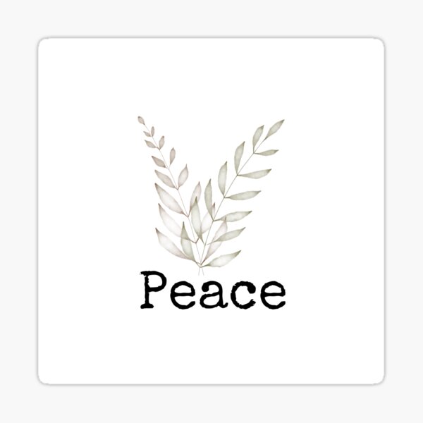 "Minimalist Peace Leaf Design " Sticker for Sale by BeeDiazDesign ...