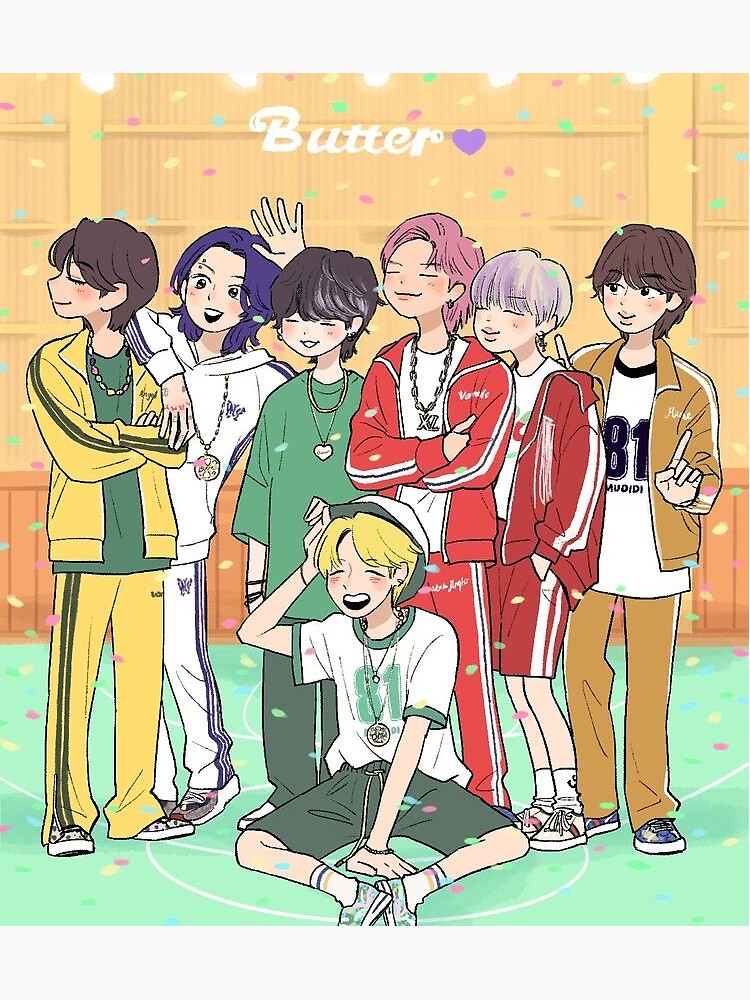 "BTS Butter Fan Art" Sticker for Sale by emilyzhang1021 | Redbubble