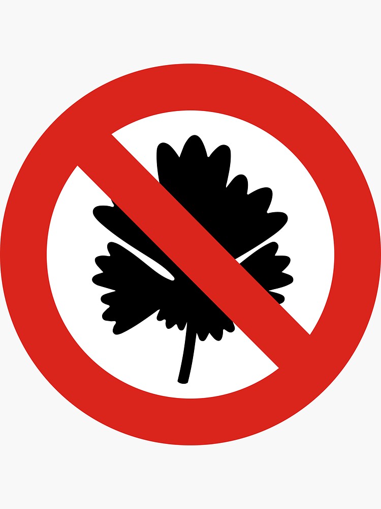 "No Coriander" Sticker for Sale by 4my3 | Redbubble