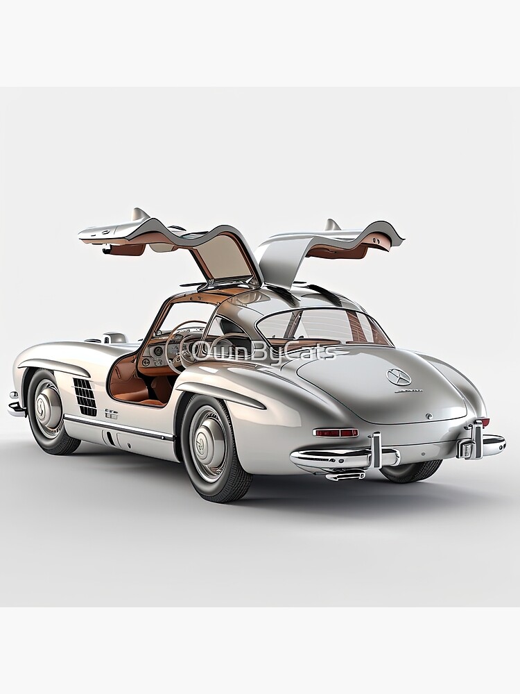 "Mercedes-Benz 300 SL “Gullwing” back and side view" Poster for Sale by ...