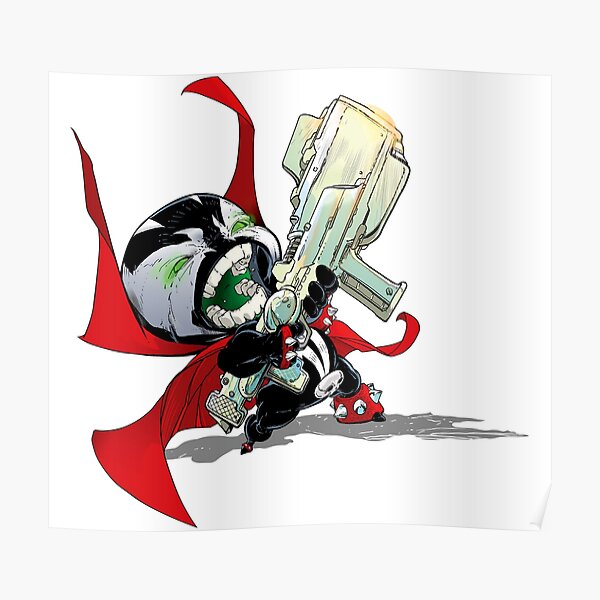 Poster for Sale mit "spawn, violator, clown, chibi, hellspawn, hq, todd mcfarlane, comic, logo ...