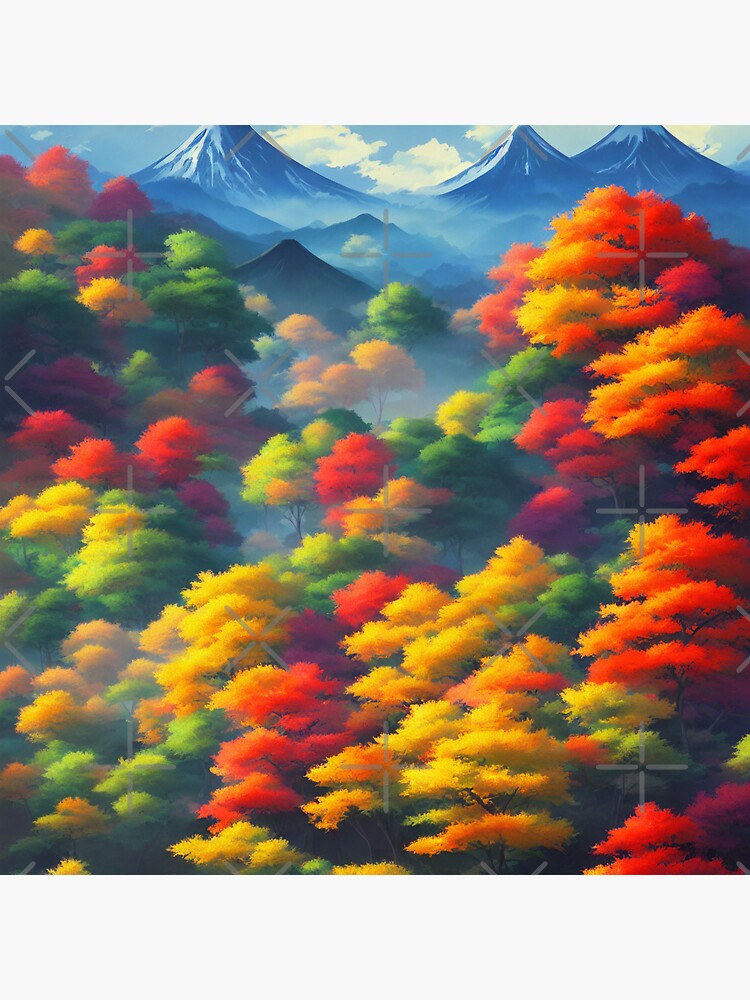 "Vivid Japanese trees are a beautiful sight" Sticker for Sale by mgtime ...