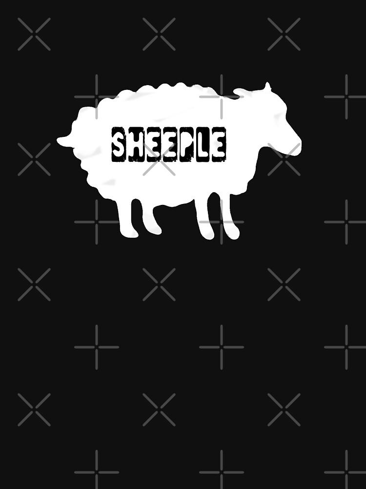 "Sheeple Sheep black humor meme" T-shirt for Sale by PlanetMonkey ...