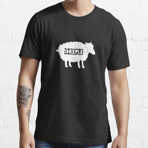 "Sheeple Sheep black humor meme" T-shirt for Sale by PlanetMonkey ...