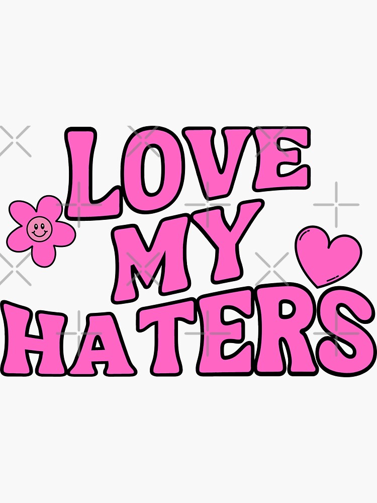 "Love my haters hippie font" Sticker for Sale by Rev-Style | Redbubble
