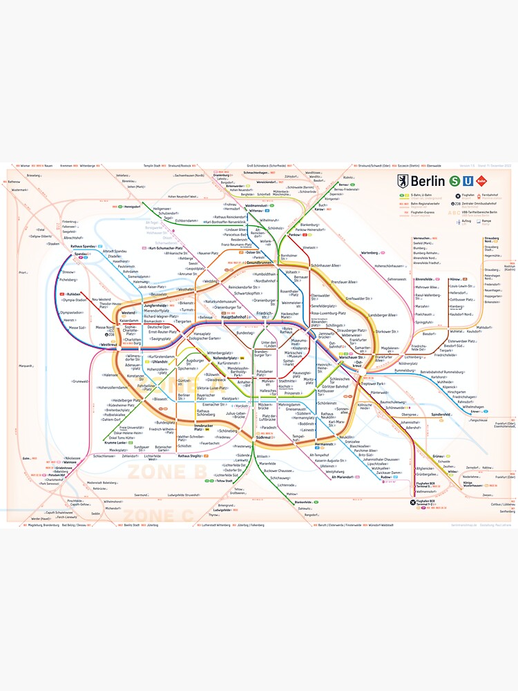 "New Berlin rapid transit route map (December 11, 2022)" Sticker for ...