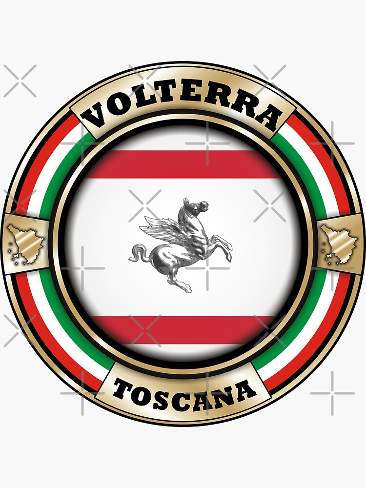 "Volterra Toscana Italia stemma gold" Sticker for Sale by SoulSafe ...