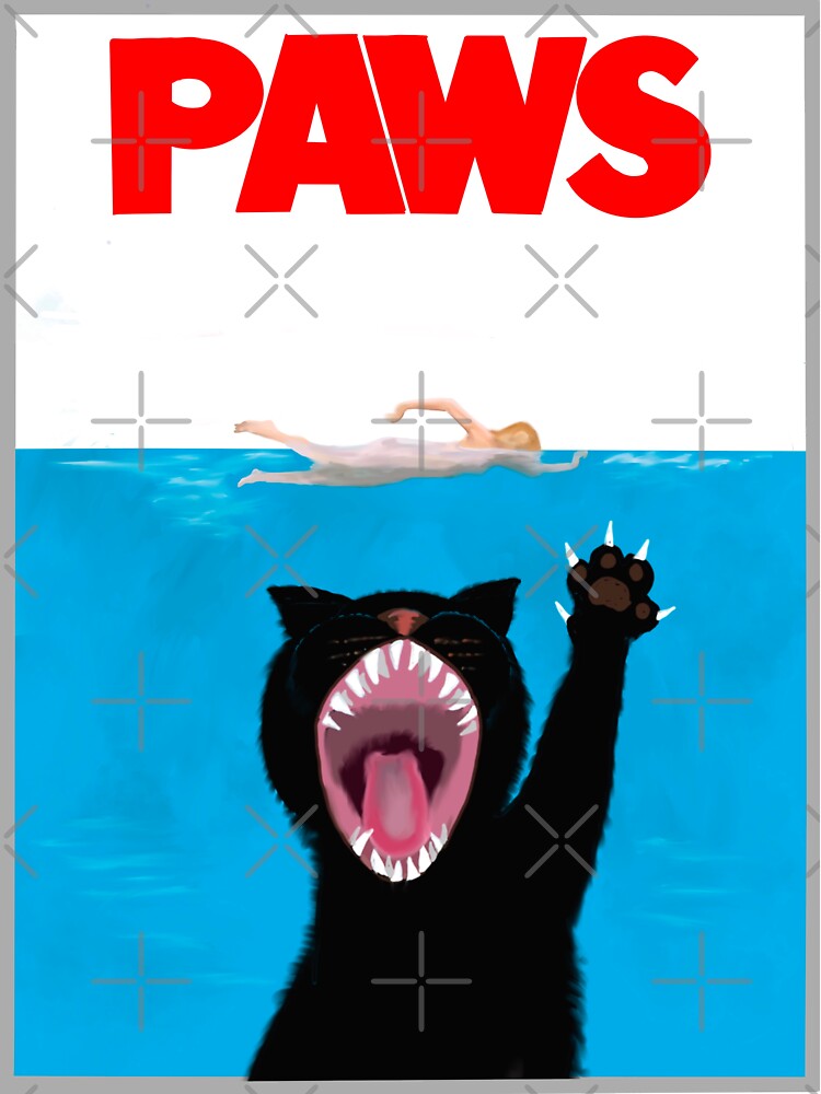 "Jaws with paws" Sticker for Sale by QuirkyCatz | Redbubble