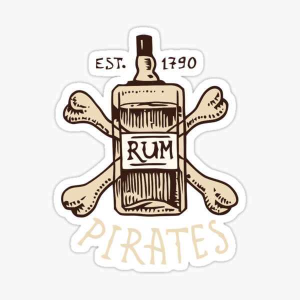 "Pirates Rum" Sticker for Sale by utakoworld | Redbubble