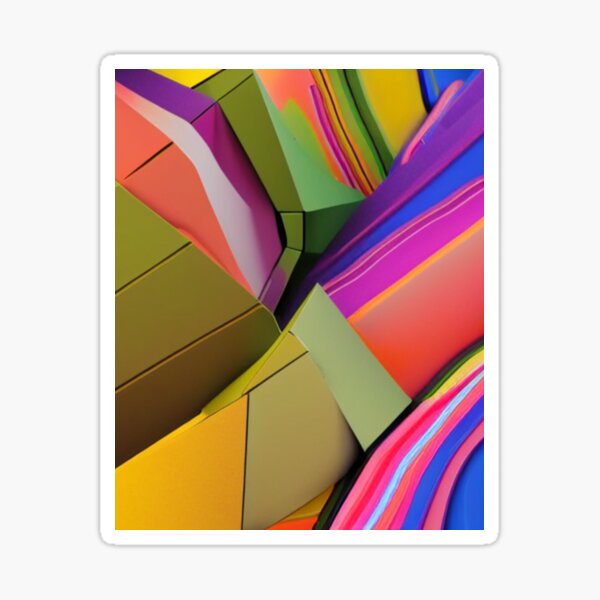 "Vibrant Earth Tones: A Modern Abstract 3D" Sticker for Sale by ...