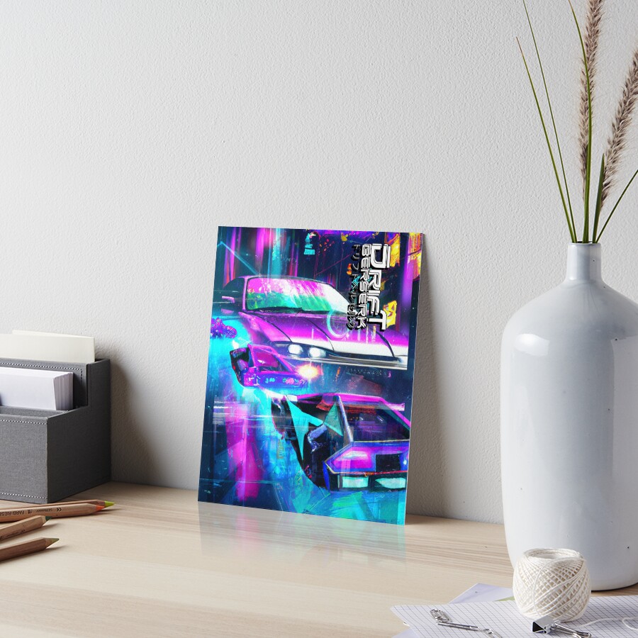 "//Drift-Berserk Design - Neon city racing car No.1" Art Board Print ...