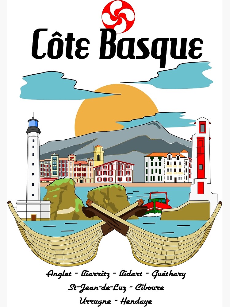"Drawing Basque Coast - Basque Country" Poster by retroDraw | Redbubble