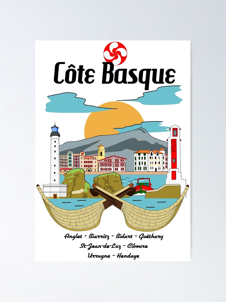 "Drawing Basque Coast - Basque Country" Poster by retroDraw | Redbubble