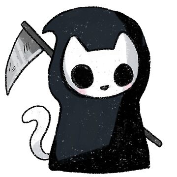 "Grim reaper cat drawing " Sticker for Sale by Mayarart | Redbubble