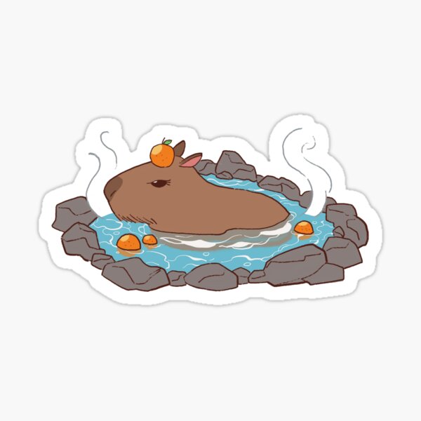 "Capy Onsen " Sticker for Sale by DGKMart | Redbubble