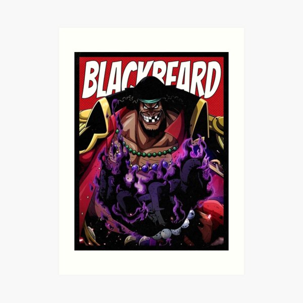 "Blackbeard Marshal D. Teach One Piece Red Comic Design" Art Print for ...