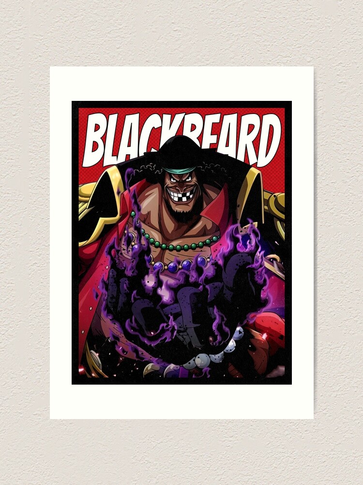 "Blackbeard Marshal D. Teach One Piece Red Comic Design" Art Print for ...