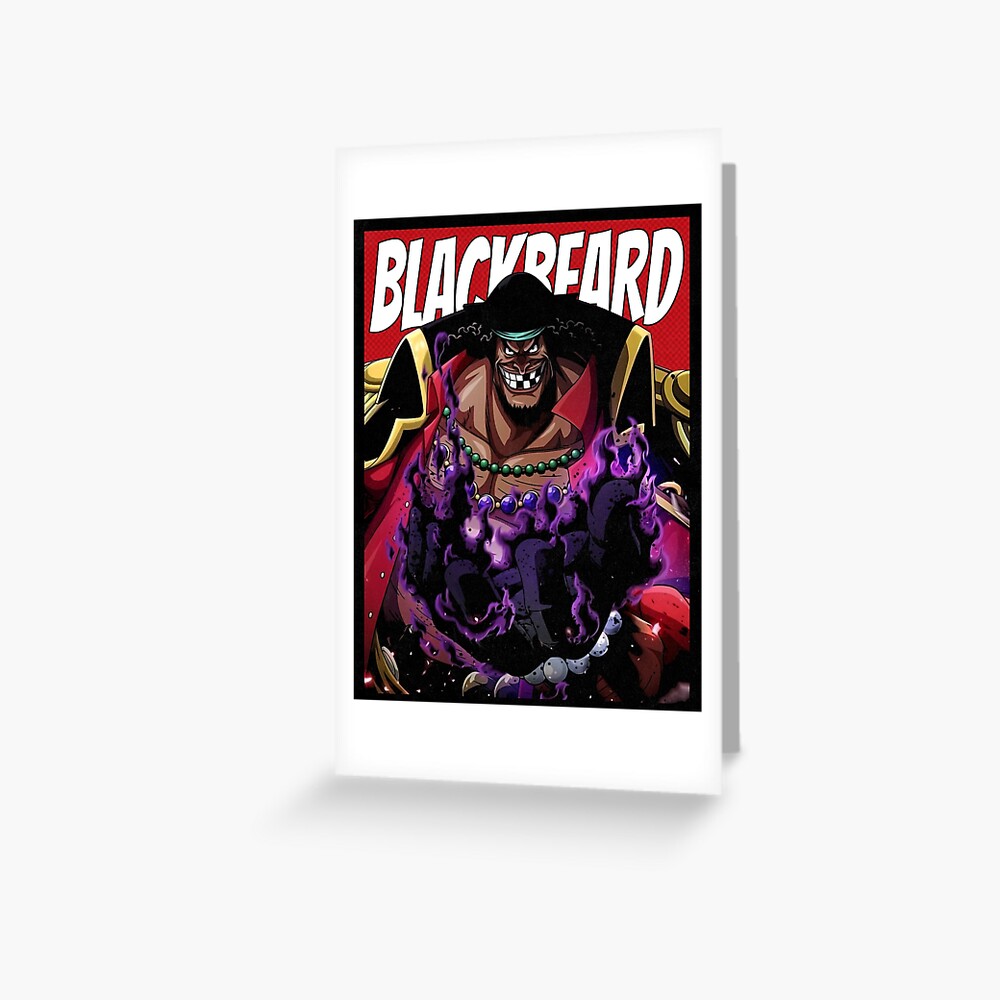"Blackbeard Marshal D. Teach One Piece Red Comic Design" Greeting Card ...