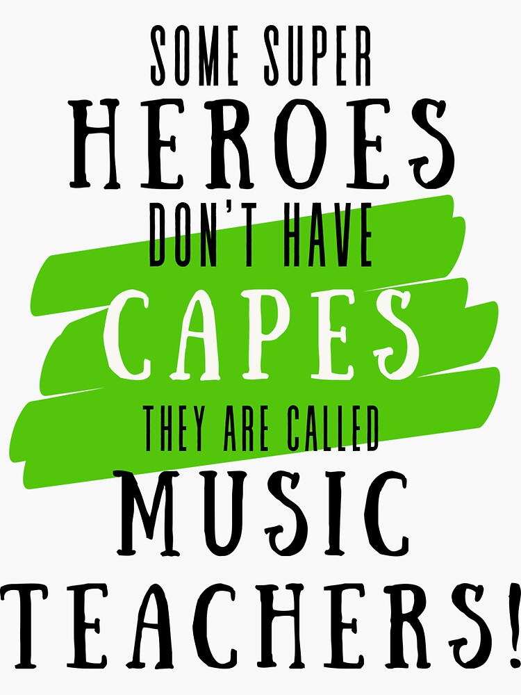 "Superhero Music Teacher Appreciation" Sticker for Sale by ...