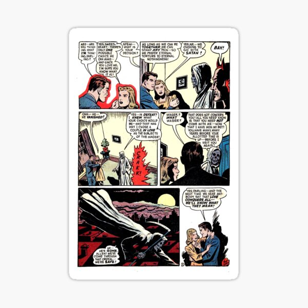 "Vintage Horror Comic Book" Sticker for Sale by StellaGalland | Redbubble