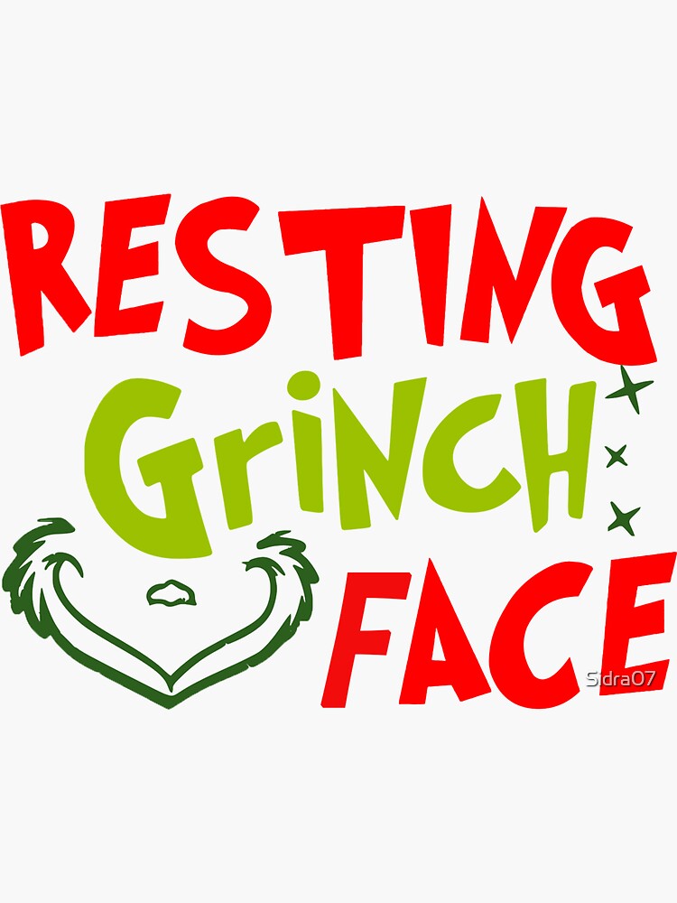 "Resting Grinch Funny Face" Sticker for Sale by Sidra07 | Redbubble