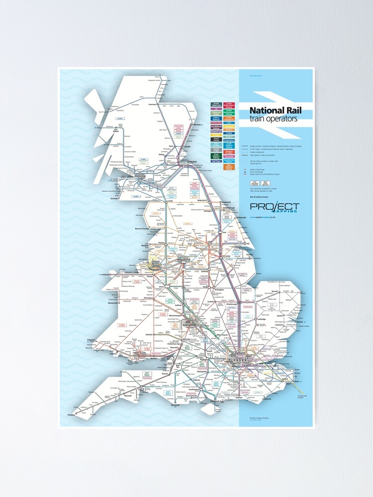 "GB train operators December 2022 map" Poster for Sale by MrMappy ...
