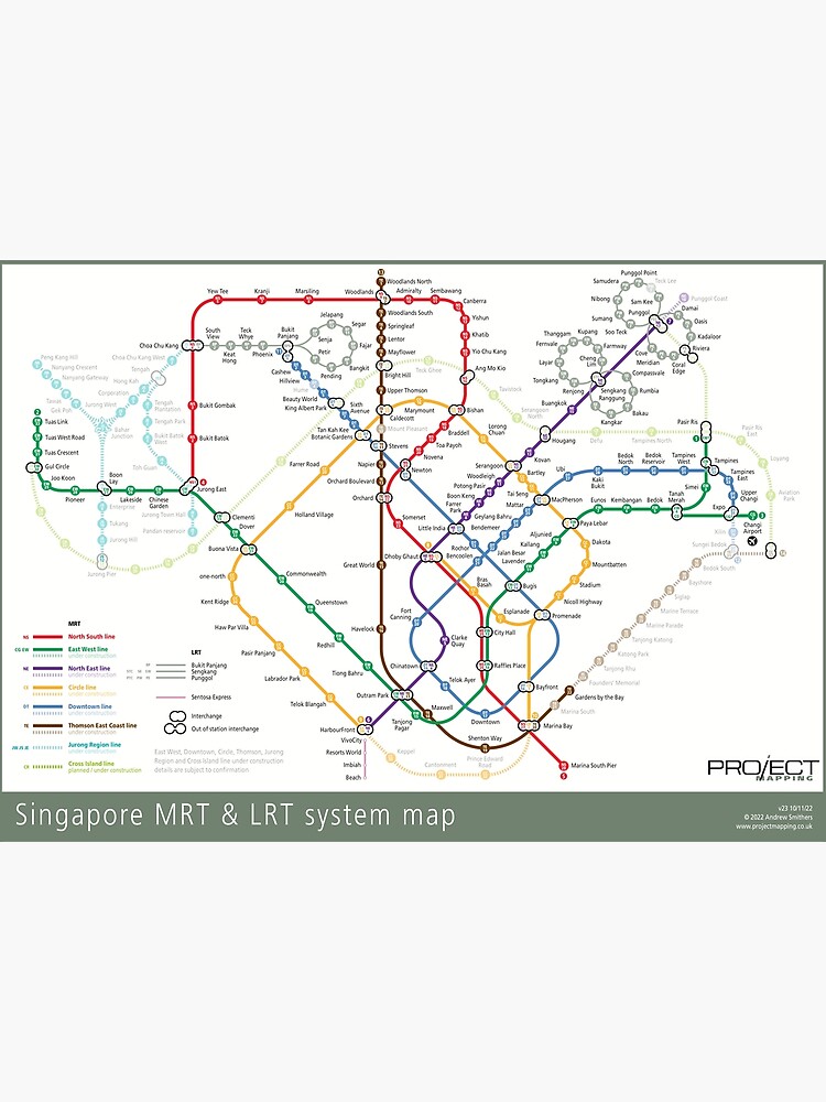 Singapore Metro MRT LRT map Premium Matte Vertical Poster sold by Inês ...