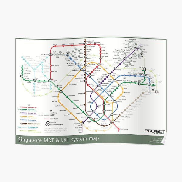 "Singapore Metro MRT LRT map" Poster for Sale by MrMappy | Redbubble