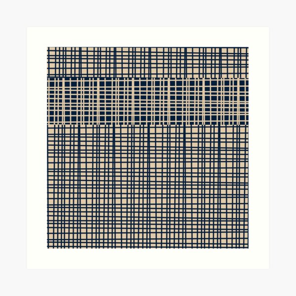 "Mid Century Modern Woven Line Pattern in Mid Mod Navy Blue and Beige ...