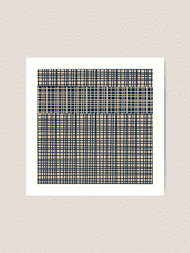 "Mid Century Modern Woven Line Pattern in Mid Mod Navy Blue and Beige ...