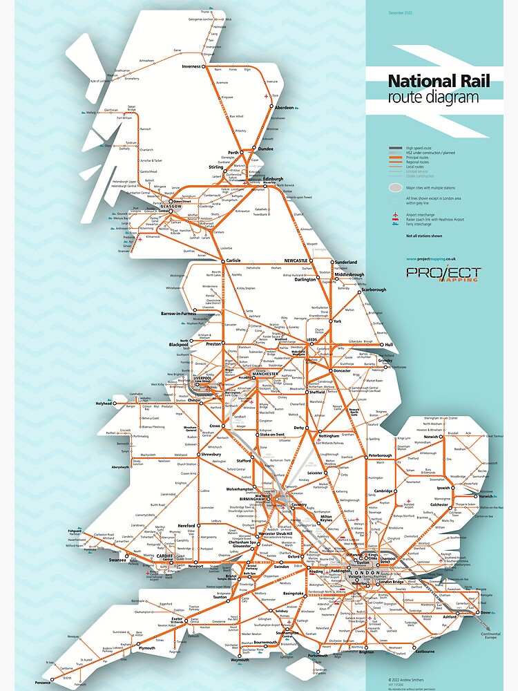 "GB rail route map Dec 2022" Spiral Notebook for Sale by MrMappy ...