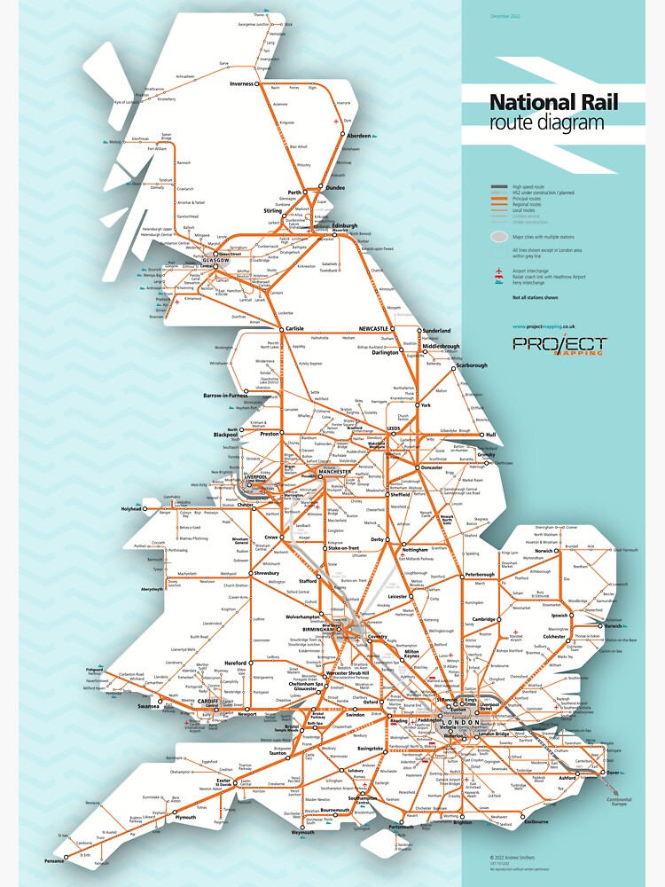 "GB rail route map Dec 2022" Sticker for Sale by MrMappy | Redbubble
