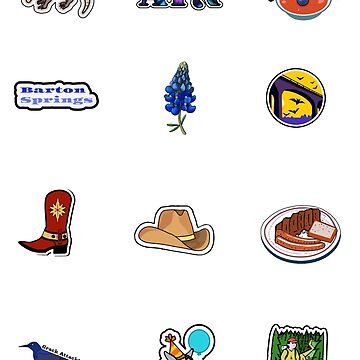 "Austin Texas Sticker Pack #1 (of 3)" Sticker for Sale by JandyDesign ...