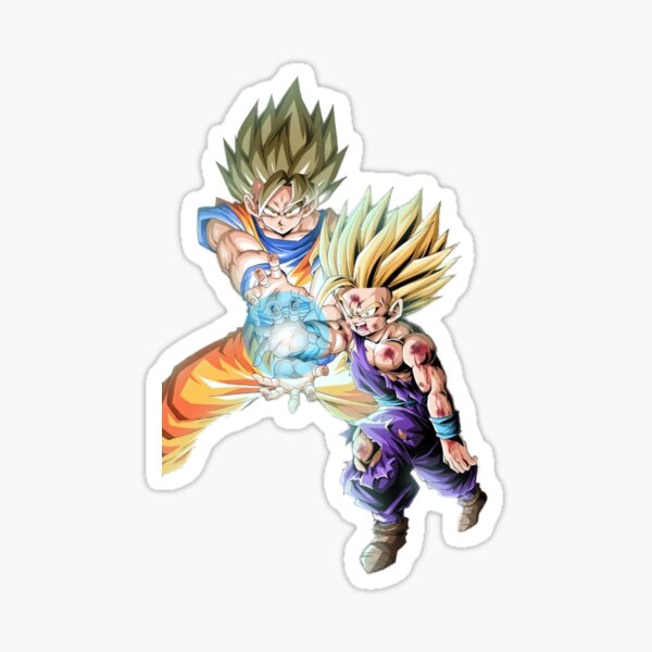 "Gohan In Super Saiyan 2 Guided By Goku" Sticker for Sale by ...