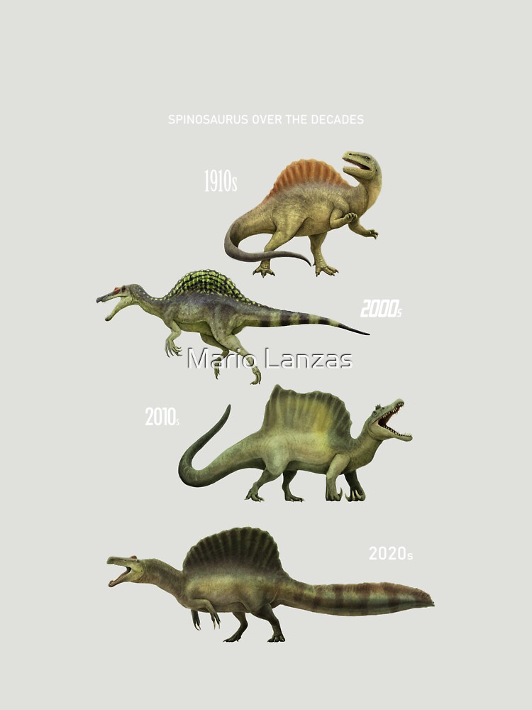 "SPINOSAURUS over the years. evolution. retro dinosaur" T-shirt for ...
