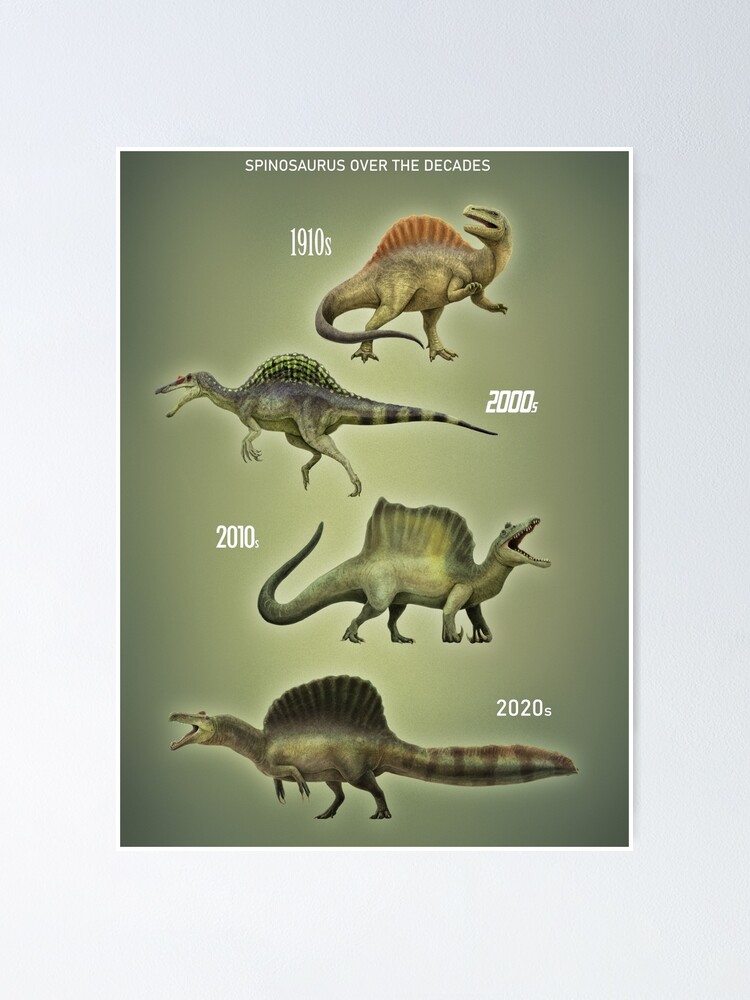 "SPINOSAURUS over the years. evolution. retro dinosaur" Poster for Sale ...