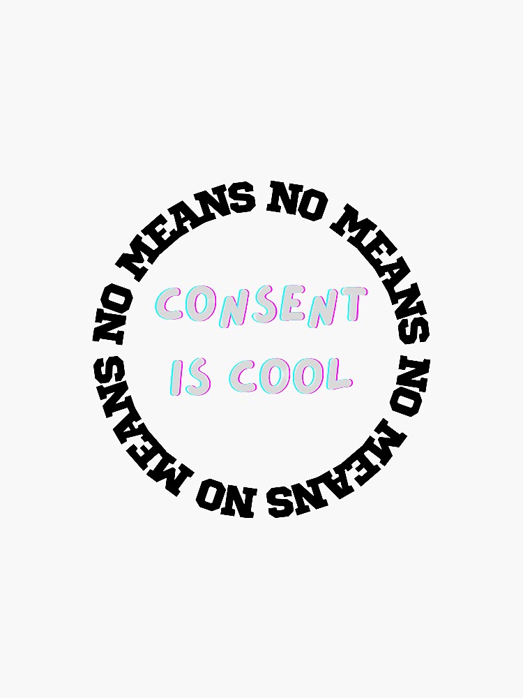 "consent is cool- black" Sticker for Sale by jenni-jem | Redbubble