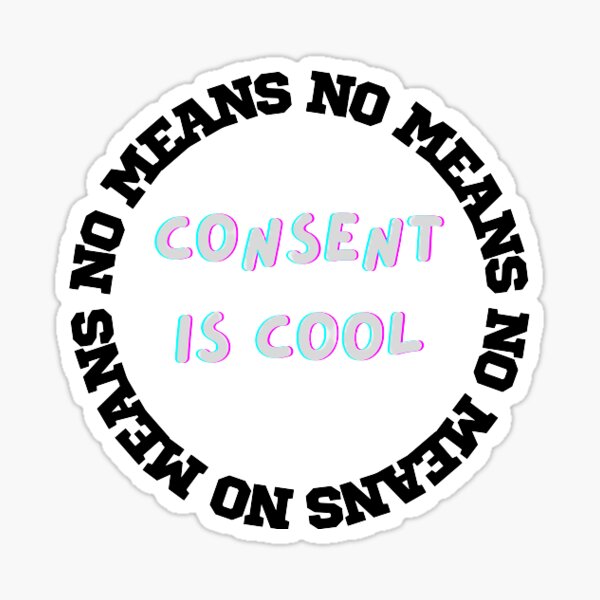 "consent is cool- black" Sticker for Sale by jenni-jem | Redbubble