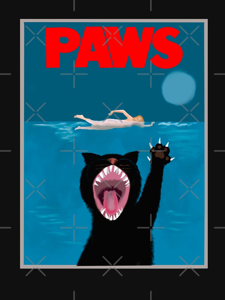 "Jaws with paws night time" T-shirt for Sale by QuirkyCatz | Redbubble ...