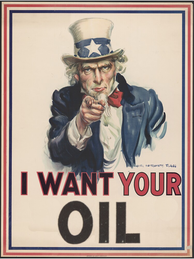 "Uncle Sam - I want your oil" Sticker for Sale by Dr-Livesey | Redbubble