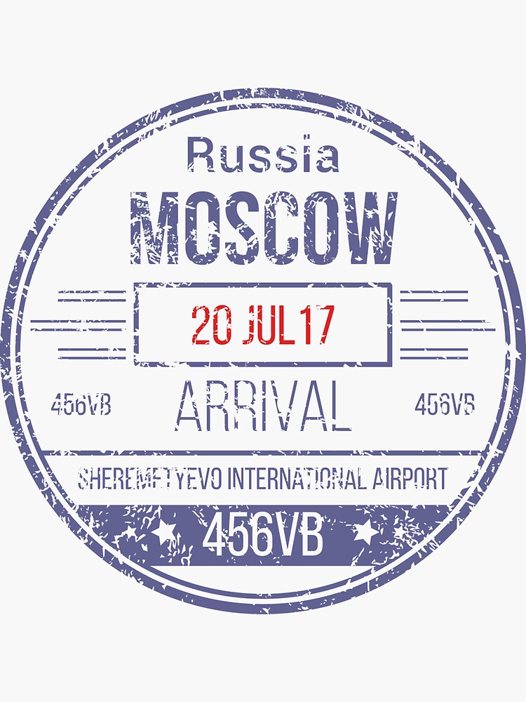 "Russia, Moscow - Passport Stamp" Sticker for Sale by Sejmen | Redbubble