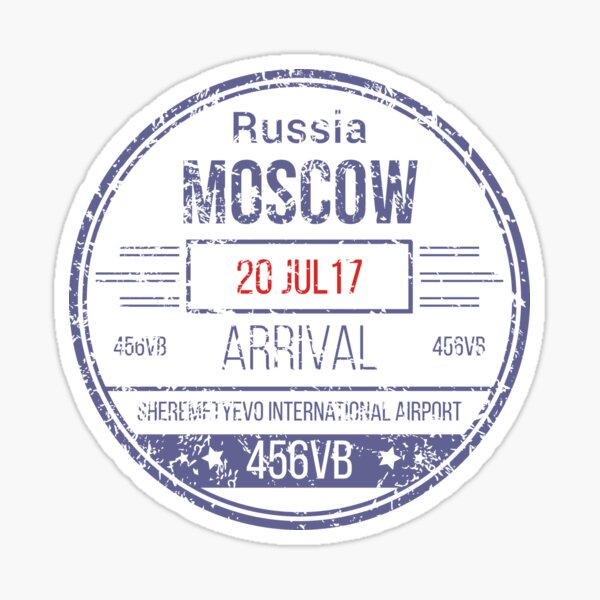 "Russia, Moscow - Passport Stamp" Sticker for Sale by Sejmen | Redbubble