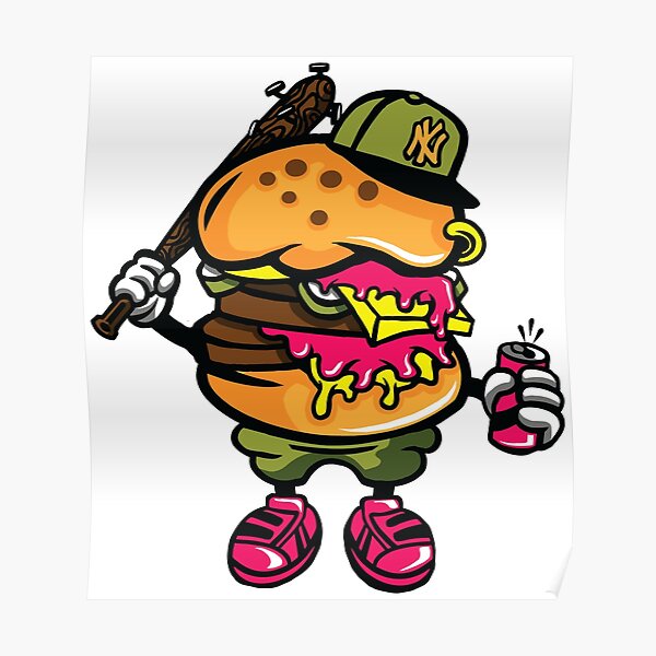 "Bad Food Cartoon Character" Poster for Sale by ThatMerchStore | Redbubble