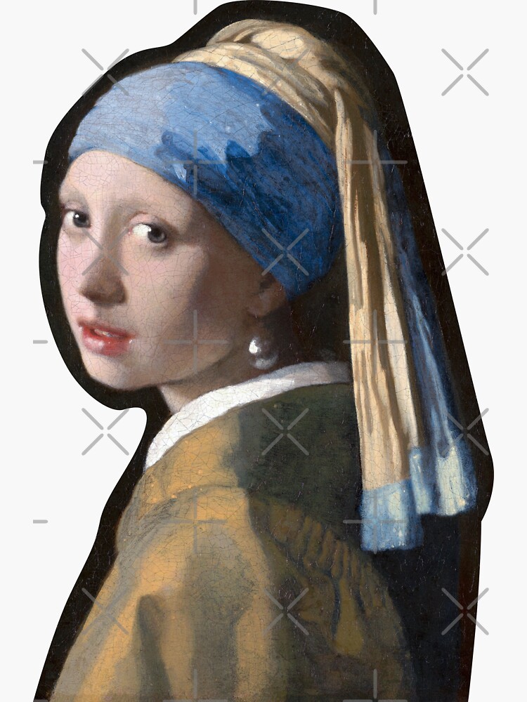 "Sticker of Girl with a Pearl Earring (1665) - Johannes Vermeer ...