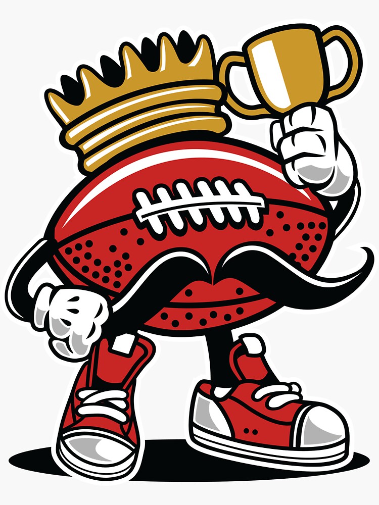 Pegatina «Crowned The King of Football personaje de dibujos animados ...