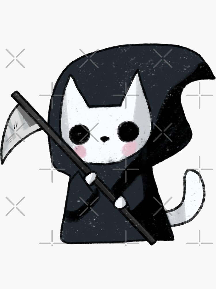 "Grim reaper cat drawing " Sticker for Sale by Mayarart | Redbubble
