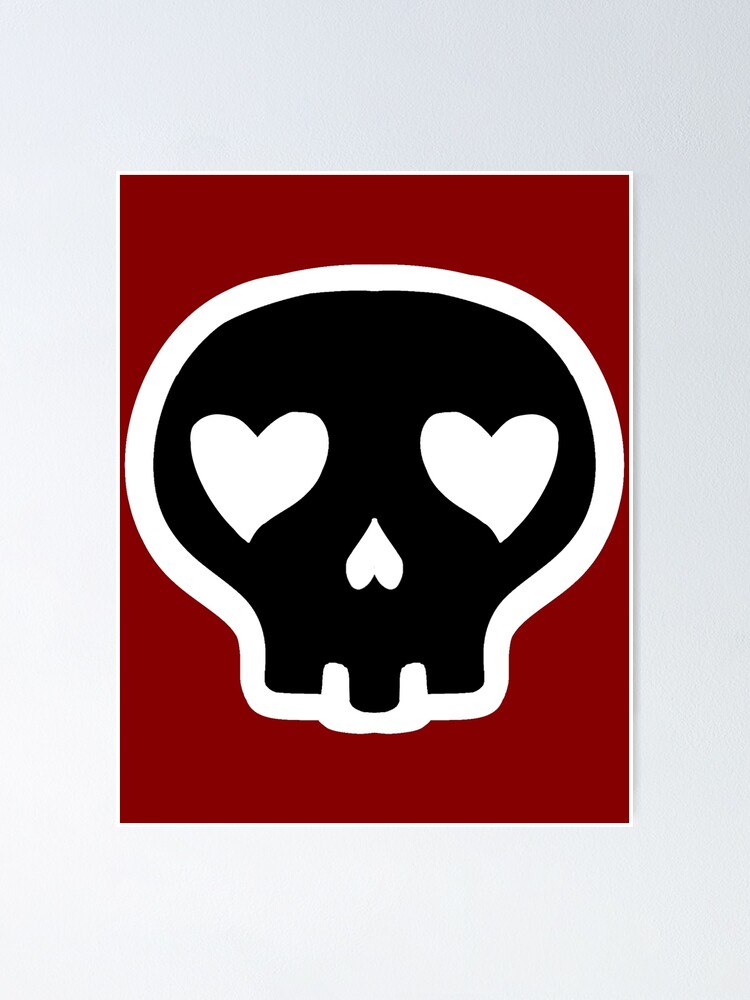 "Inverted Heart Skull " Poster for Sale by SweetandSpooky | Redbubble