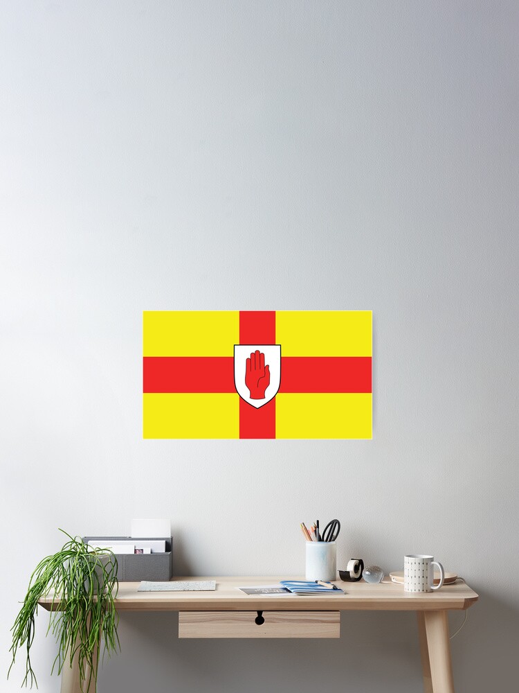 "Flag of Ulster, Red Hand Flag of Ulster" Poster for Sale by ...